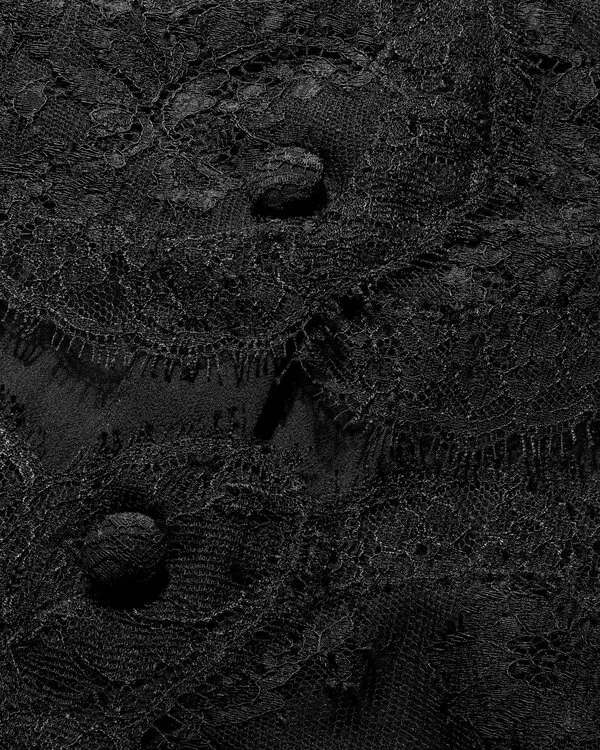 Saint Laurent Long Sleeve Lace Dress