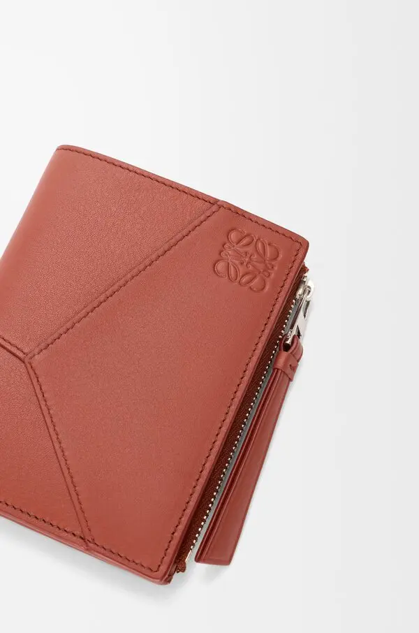 Loewe Puzzle Slim Compact Wallet In Classic Calfskin