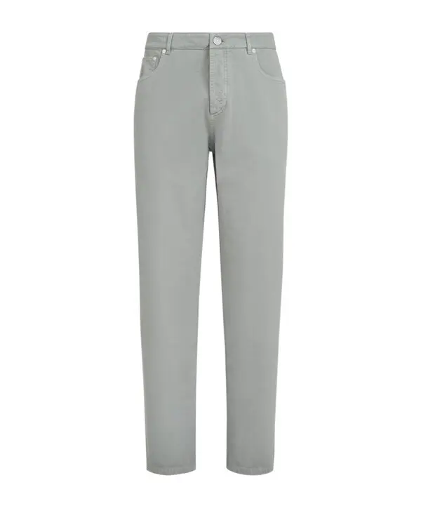 Brunello Cucinelli Garment-dyed Twisted Cotton Gabardine Trousers