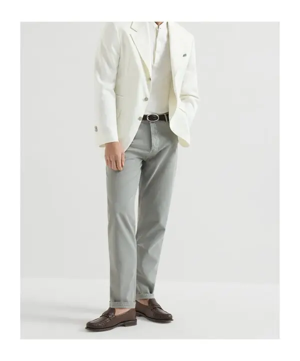 Brunello Cucinelli Garment-dyed Twisted Cotton Gabardine Trousers