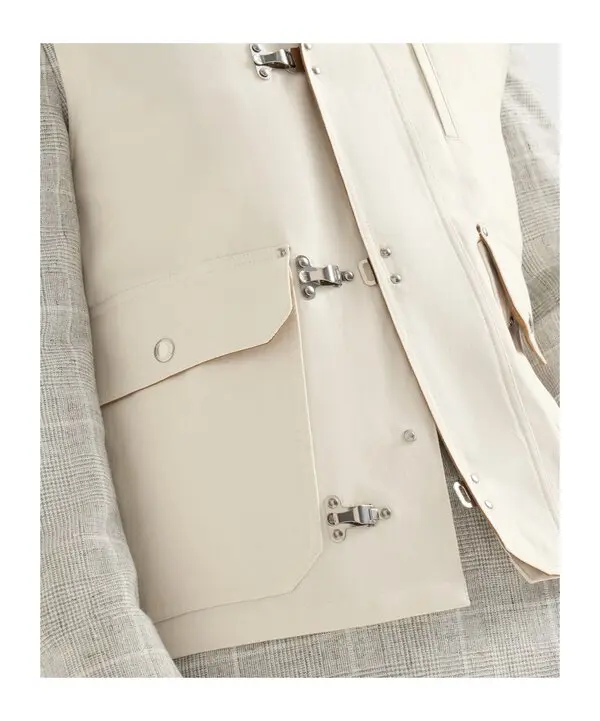 Brunello Cucinelli Cotton And Linen Canvas Vest With Suede Inserts