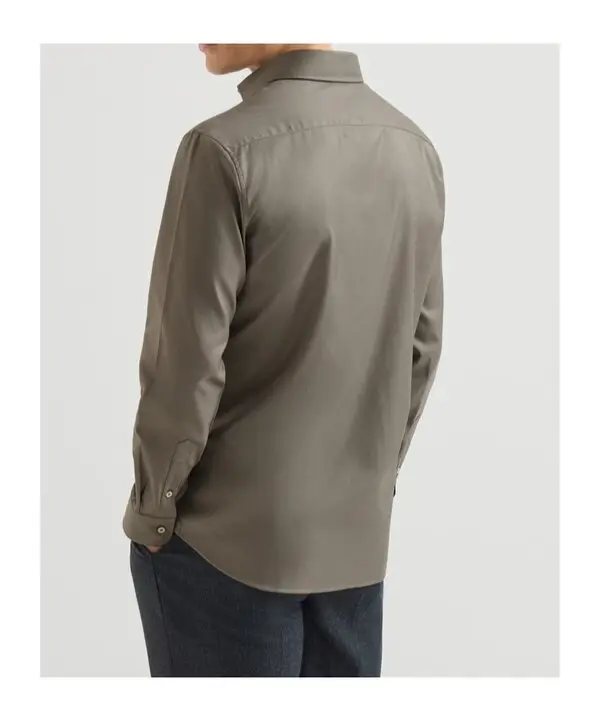 Brunello Cucinelli Garment-dyed Twill Shirt With Spread Collar