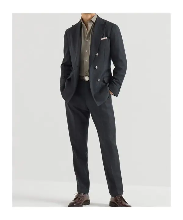 Brunello Cucinelli Garment-dyed Twill Shirt With Spread Collar