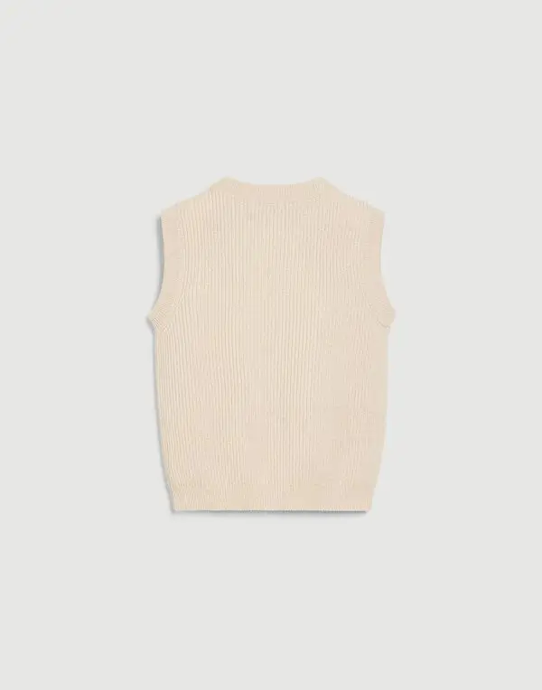 Brunello Cucinelli Sparkling Cashmere English Rib Sweater Vest