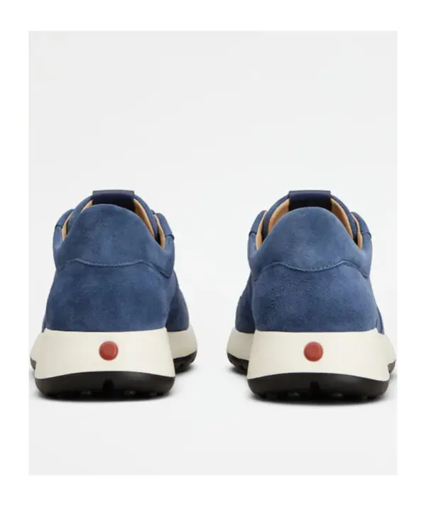 TOD'S Suede Lace-up Sneakers With Red Dot Heel Detail