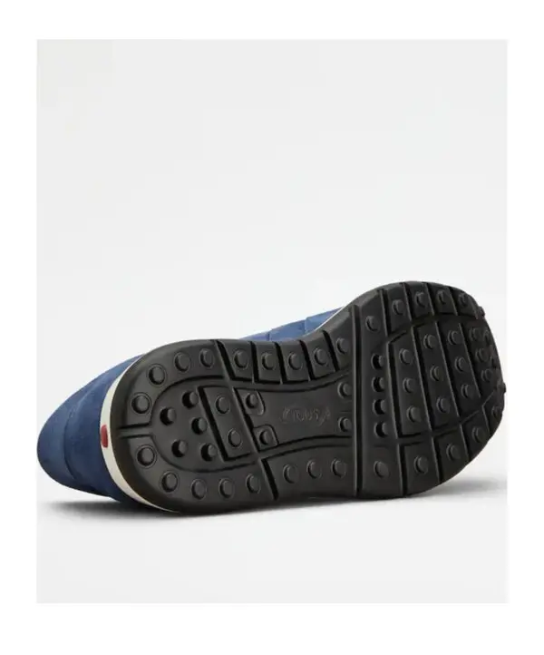 TOD'S Suede Lace-up Sneakers With Red Dot Heel Detail