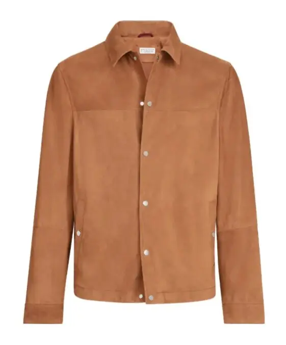 Brunello Cucinelli Suede Collared Jacket