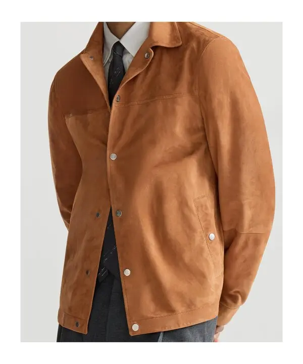 Brunello Cucinelli Suede Collared Jacket