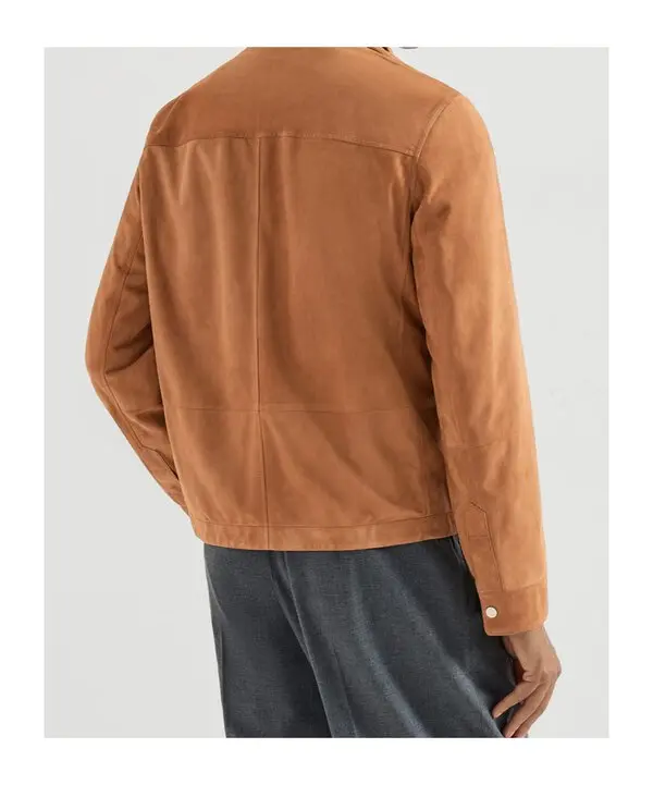 Brunello Cucinelli Suede Collared Jacket