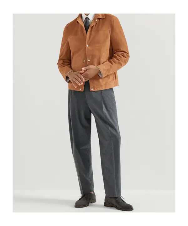 Brunello Cucinelli Suede Collared Jacket