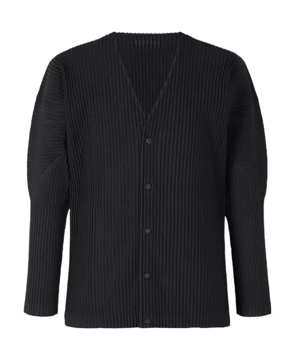 Issey Miyake Basics Panelled Plissé Cardigan