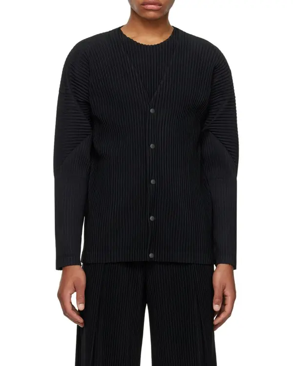 Issey Miyake Basics Panelled Plissé Cardigan