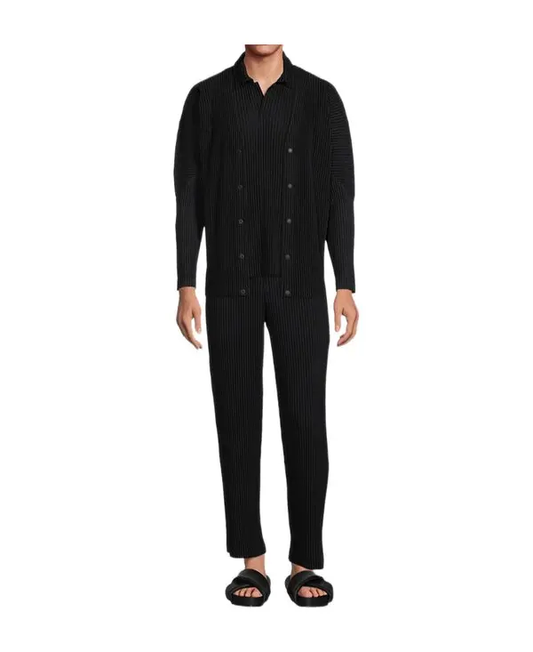 Issey Miyake Basics Panelled Plissé Cardigan