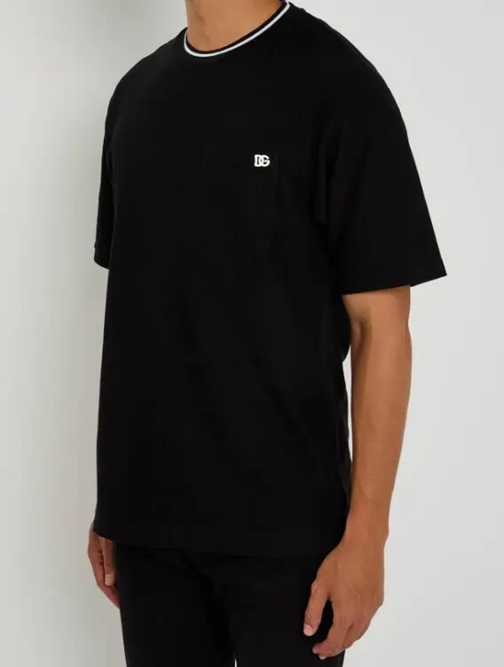 Dolce & Gabbana Logo-embroidered Piqué Cotton T-shirt