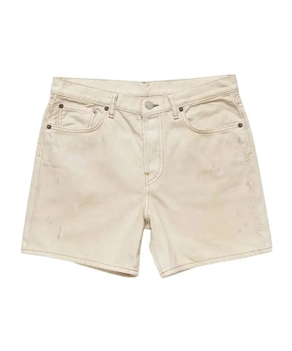 Acne Studios Light Wash Paint-splatter Denim Shorts
