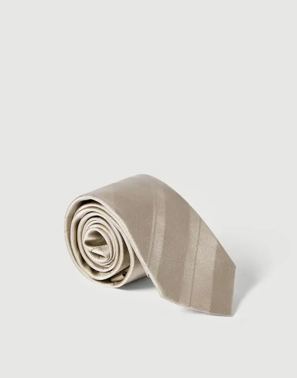 Brunello Cucinelli Striped Silk Tie
