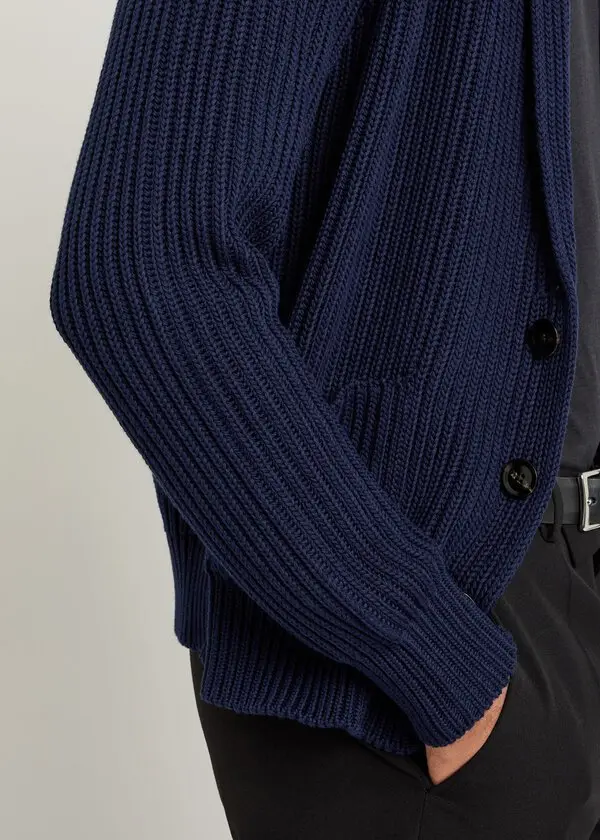 TOM FORD Shawl-collar Ribbed Cotton And Silk-blend Cardigan