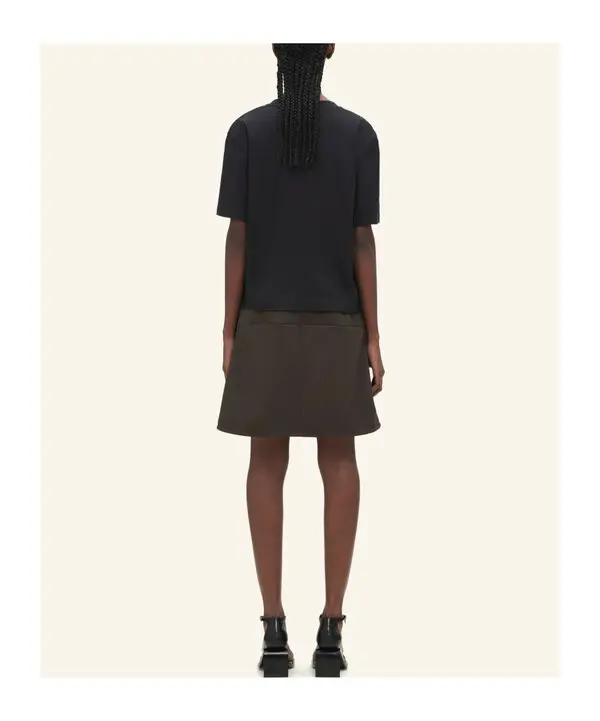 COURREGES Cropped V-neck T-shirt With Ac Logo