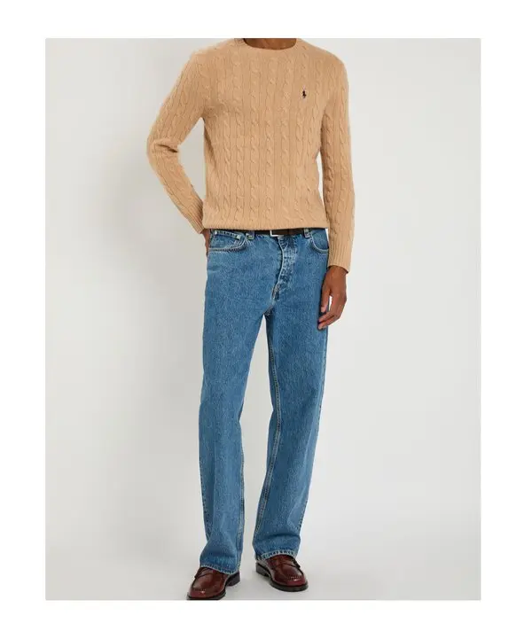 Polo Ralph Lauren Cable Knit Wool-cashmere Blend Sweater With Logo