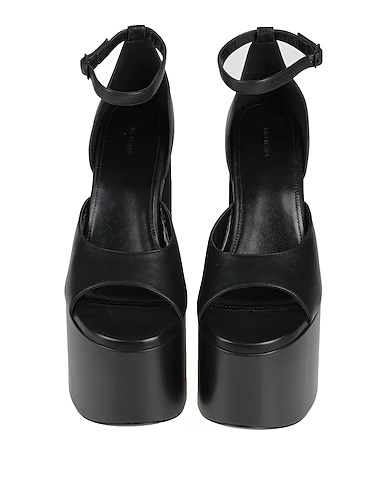 Balenciaga Leather Platform Sandals With Geometric Heel