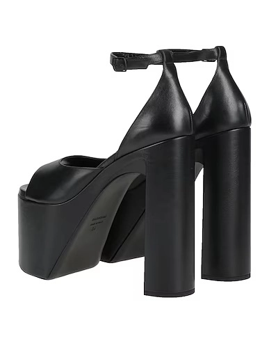 Balenciaga Leather Platform Sandals With Geometric Heel