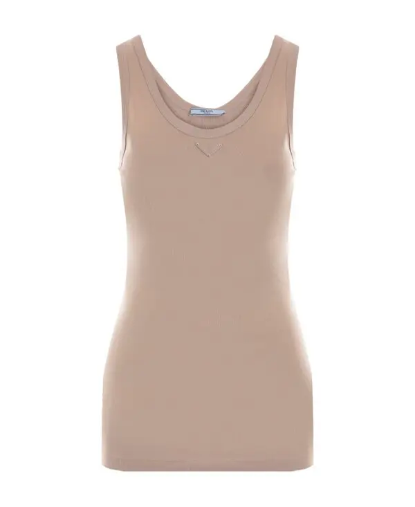 Prada Ribbed Knit U-neck Top