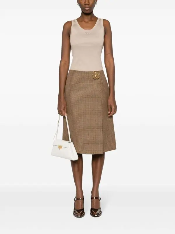 Prada Ribbed Knit U-neck Top
