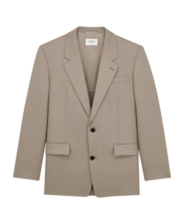 Saint Laurent Single-breasted Jacket In Wool And Mohair