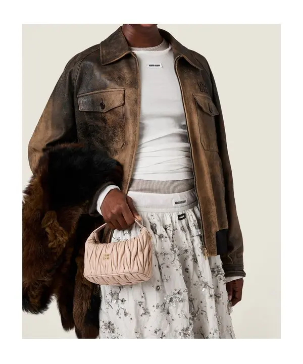 Miu Miu Long-sleeved Zipped Jacket With Vintage Effect