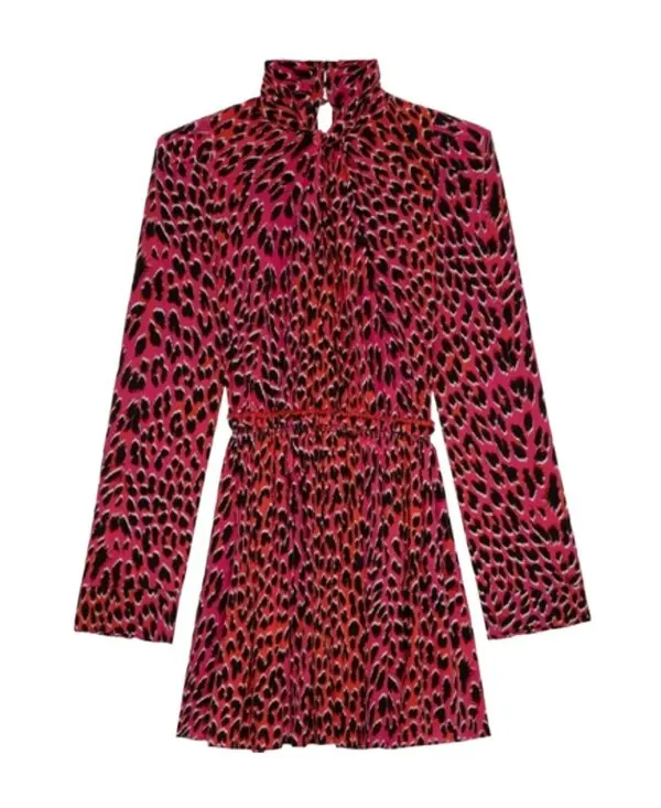 Zadig&Voltaire Leopard-print Dress With Bow Collar - Red