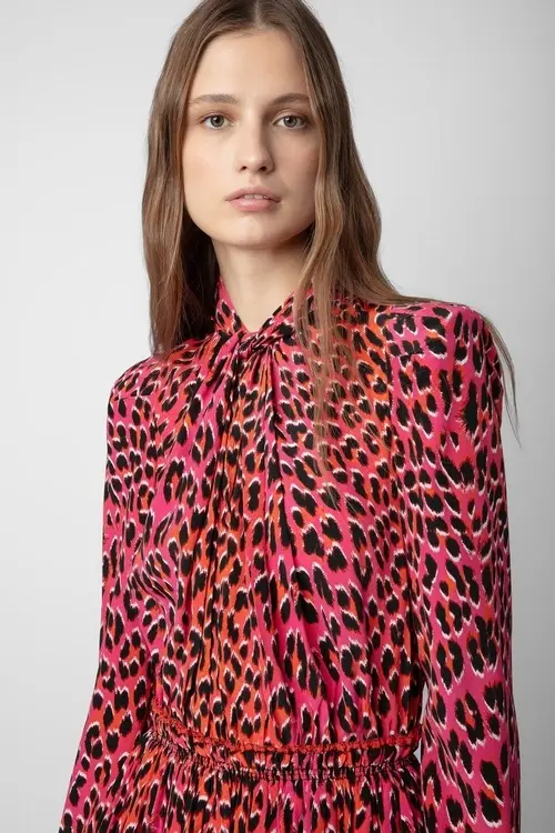 Zadig&Voltaire Leopard-print Dress With Bow Collar