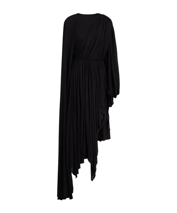 Balenciaga Pleated Crewneck Sleeveless Midi Dress