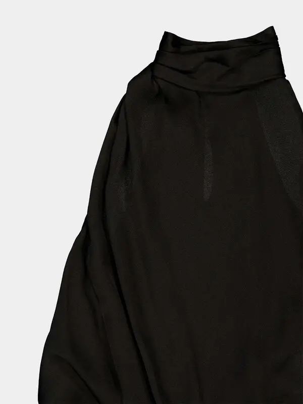 Balmain Silk Charmeuse Halter Top With Tie Detail