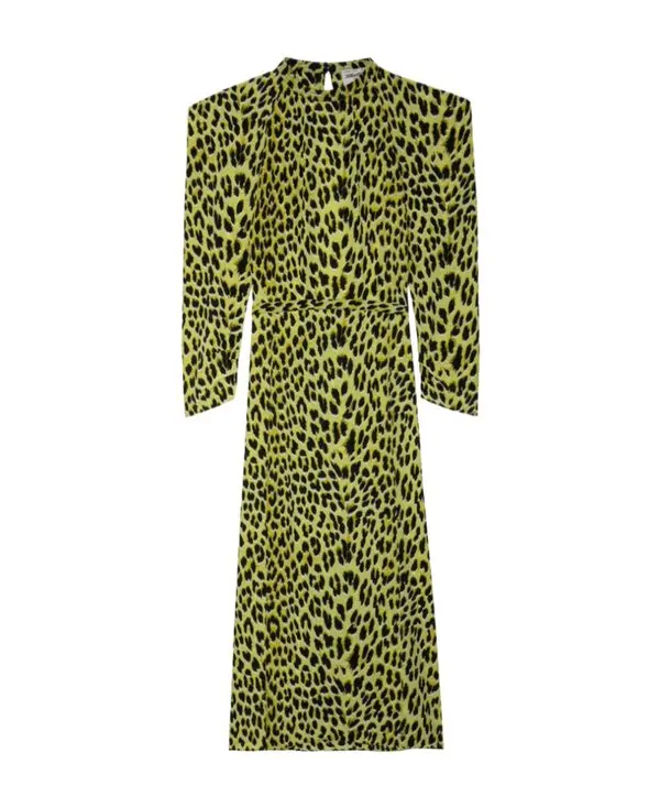 Zadig&Voltaire Long-sleeved Dress With Cut-out Back And Side Slits - Green