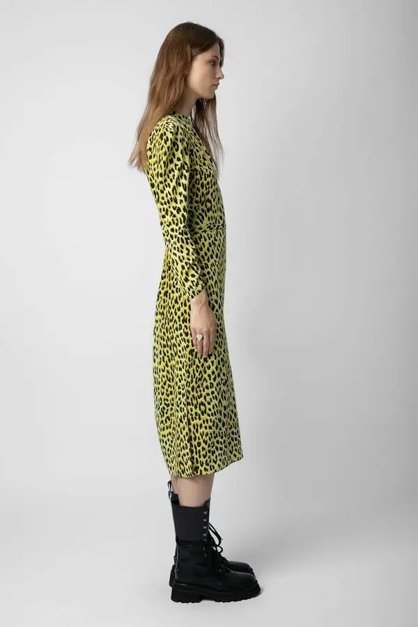 Zadig&Voltaire Long-sleeved Dress With Cut-out Back And Side Slits - Green