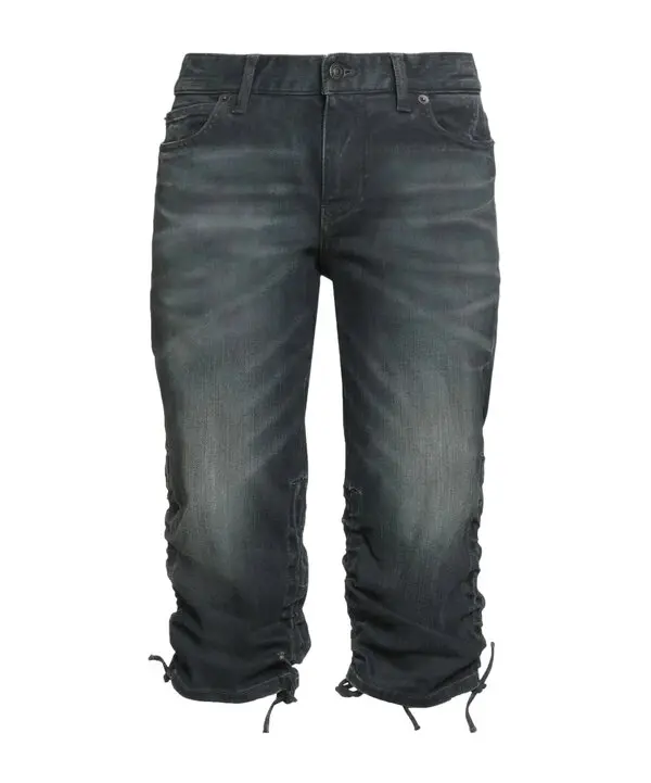 Balenciaga Gathered Denim Bermuda Shorts