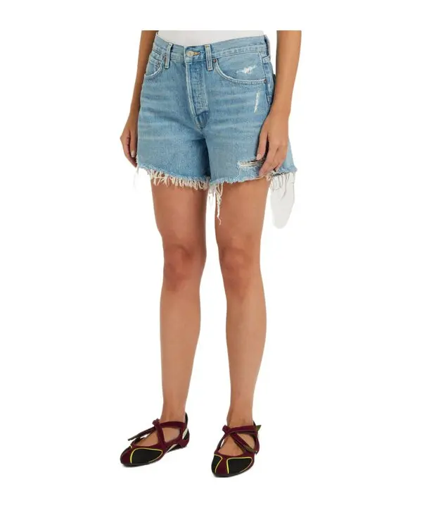 AGOLDE Distressed Denim Shorts