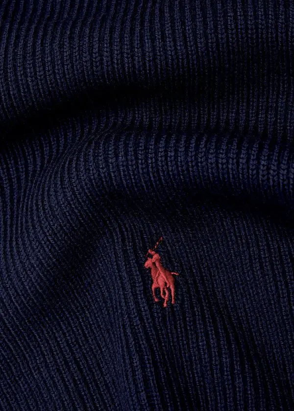 Polo Ralph Lauren Logo-embroidered Ribbed Wool Scarf