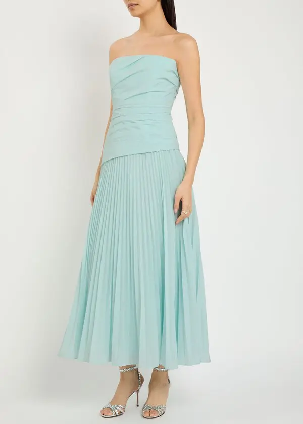 Simkhai Arie Draped Poplin Midi Dress - Blue