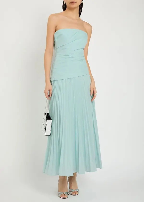 Simkhai Arie Draped Poplin Midi Dress - Blue