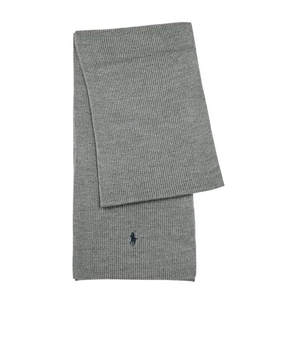 Polo Ralph Lauren Logo-embroidered Ribbed Wool Scarf