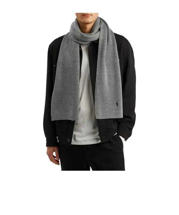 Polo Ralph Lauren Logo-embroidered Ribbed Wool Scarf