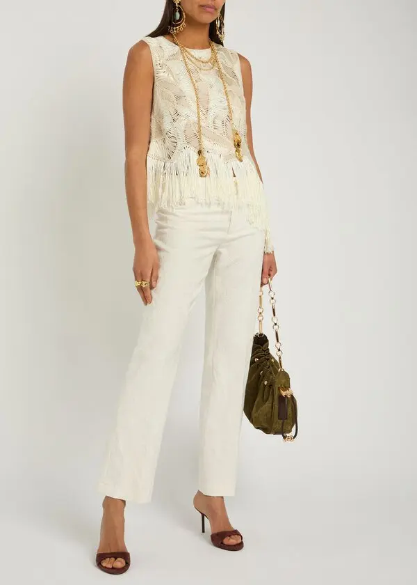 Etro Embroidered Slim-leg Trousers