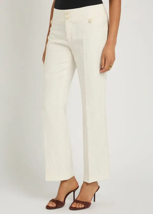 Etro Embroidered Slim-leg Trousers