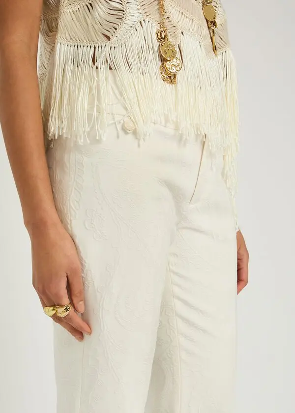Etro Embroidered Slim-leg Trousers