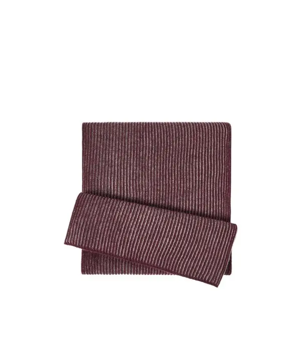 Brunello Cucinelli Cashmere English-rib Vanisé Knit Scarf - Bordeaux