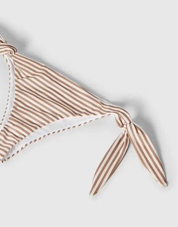 Brunello Cucinelli Striped Techno Jersey Bikini Bottoms