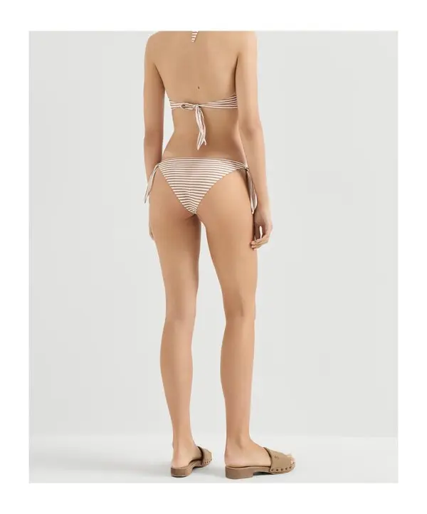 Brunello Cucinelli Striped Techno Jersey Bikini Bottoms