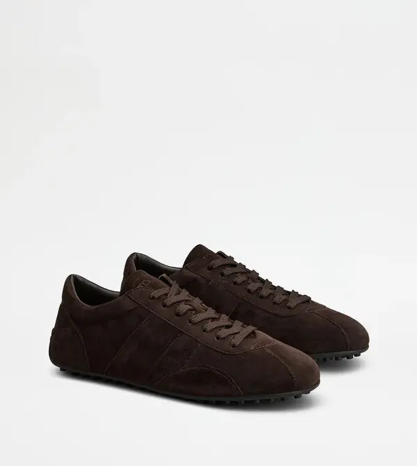 TOD'S Suede Round Toe Sneakers With Removable Tag