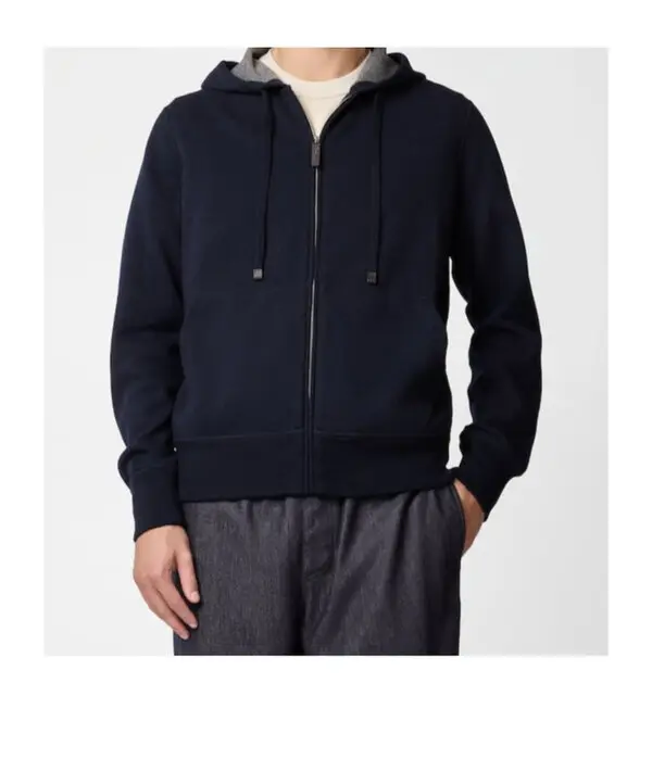 TOD'S Cashmere-blend Jersey Zip-up Hooded Jacket - Black